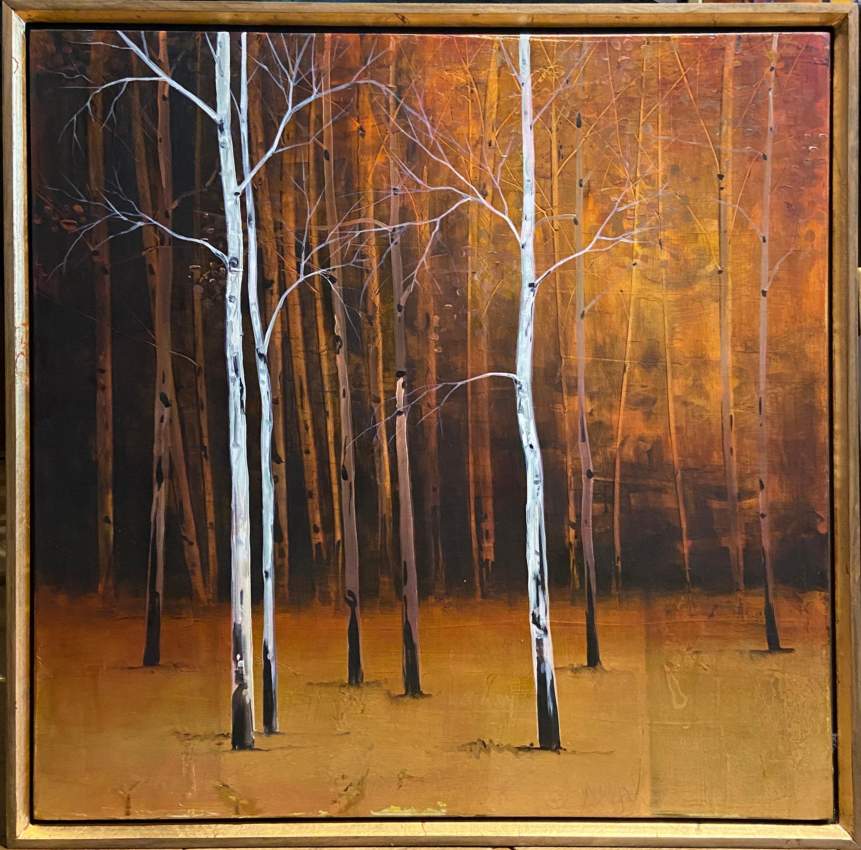 William Gatewood - Untitled Art Screen (Asian Influence Abstract Gold ...