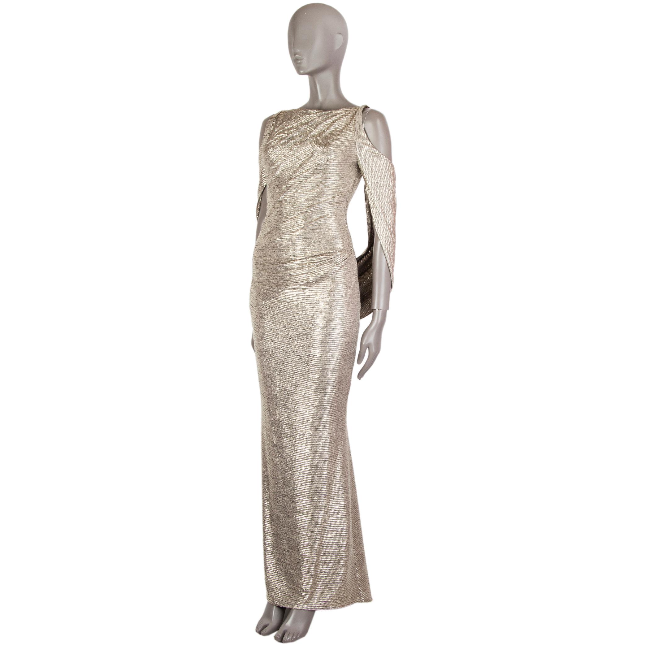 TALBOT RUNHOF gold SLIT SLEEVE EVENING GOWN Maxi Dress XS at 1stDibs ...