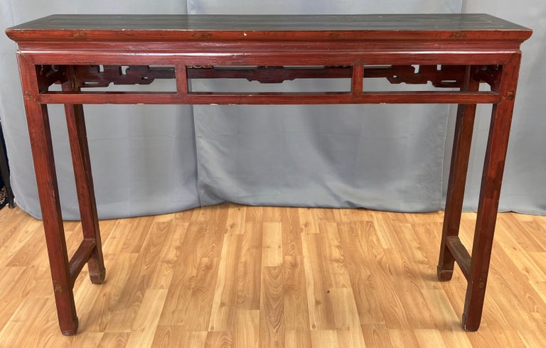 Tall 19th Century Chinese Red Lacquer Altar Table Qing Dynasty Era For ...
