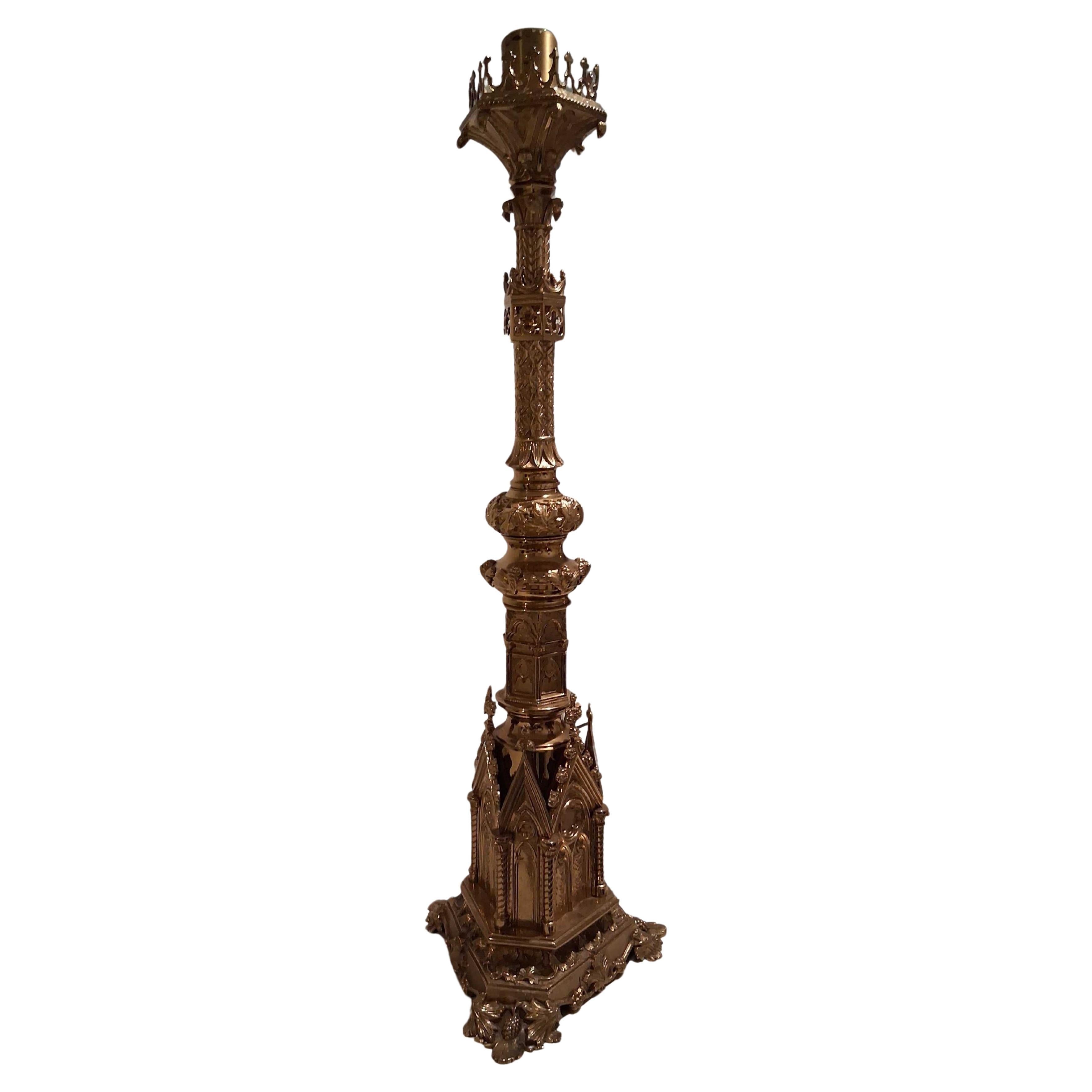 Candlestick Figurative Adam Brass Antiquarian Renaissance Manner 28.5cm ...