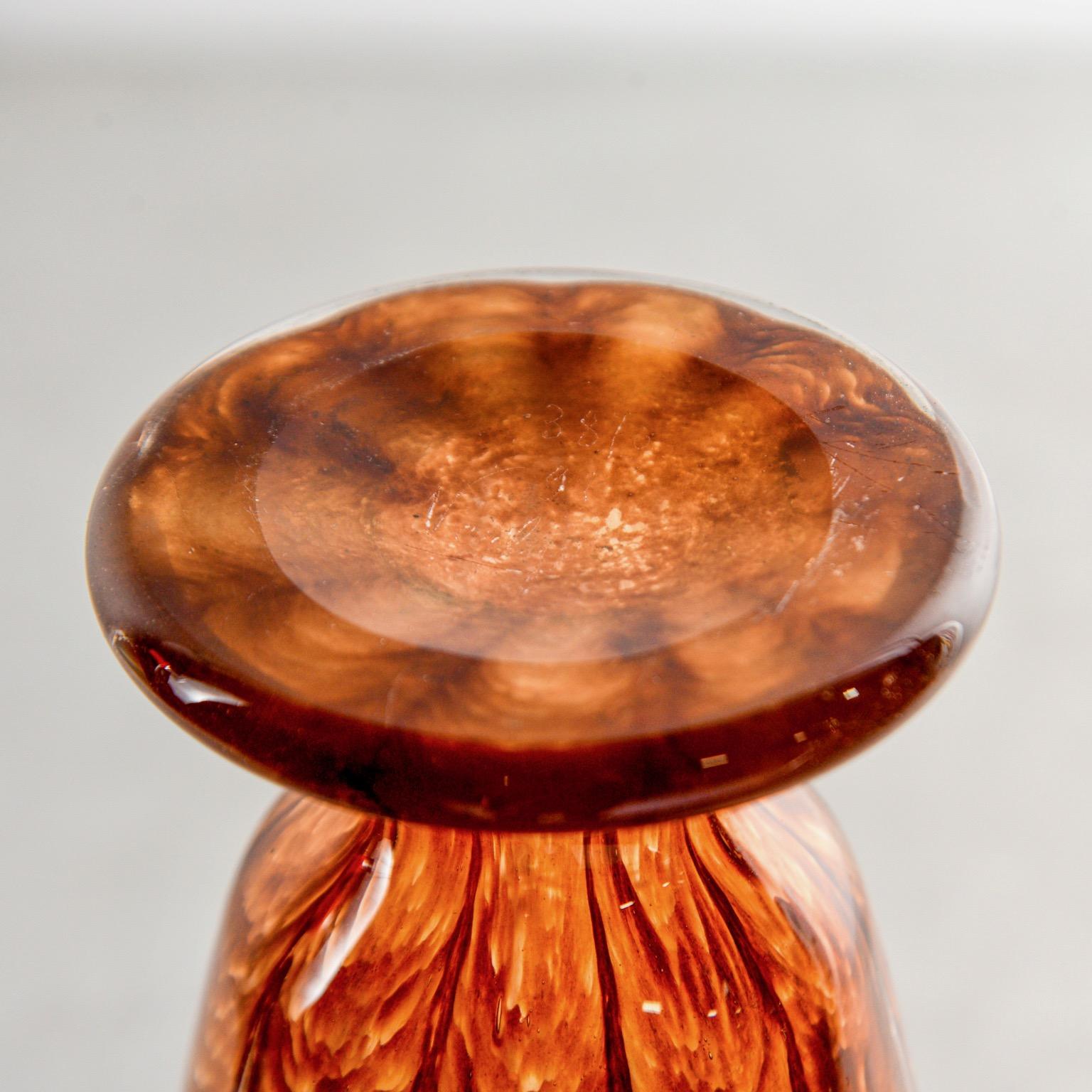 Tall Amber Color Signed Verlys Vase at 1stDibs