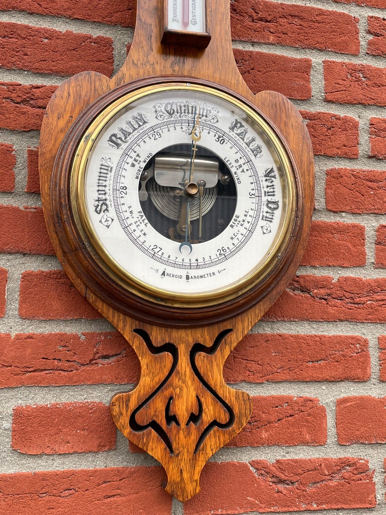 Tall and Fine Condition Antique English Carved Oak and Porcelain Wall ...