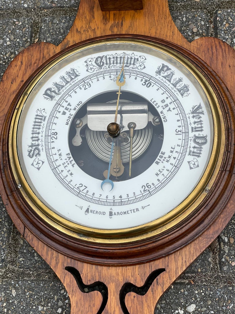 Tall and Fine Condition Antique English Carved Oak and Porcelain Wall ...