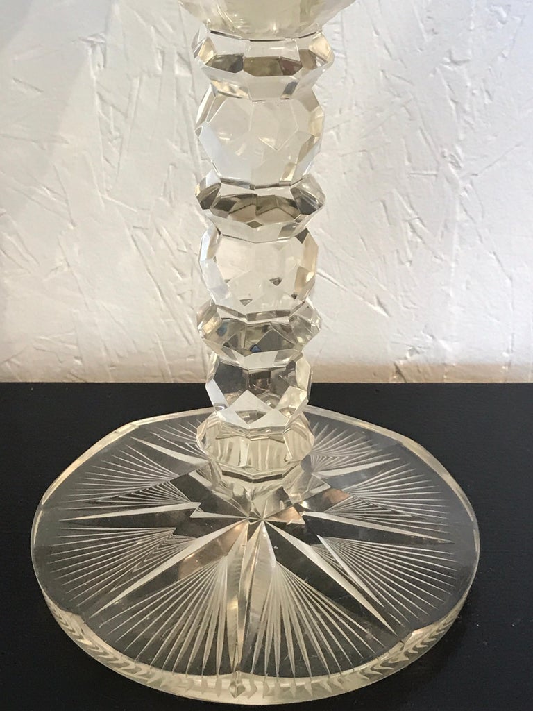 Tall Antique Anglo-Irish Cut Glass Sweetmeat For Sale at 1stDibs