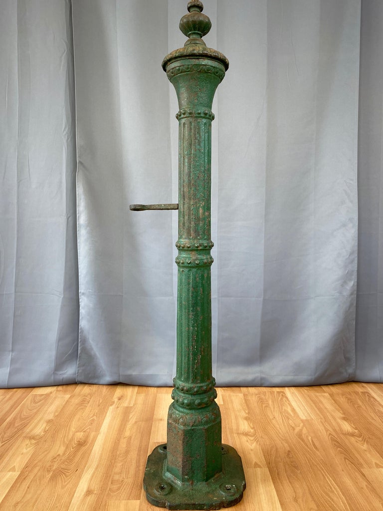 Antique Tall Green Cast Iron Water Fountain from San Francisco, c. 1860 ...