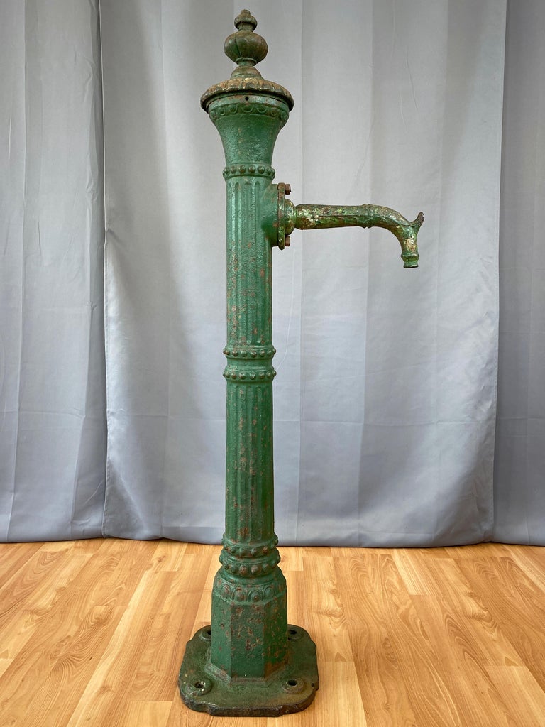Antique Tall Green Cast Iron Water Fountain from San Francisco, c. 1860 ...