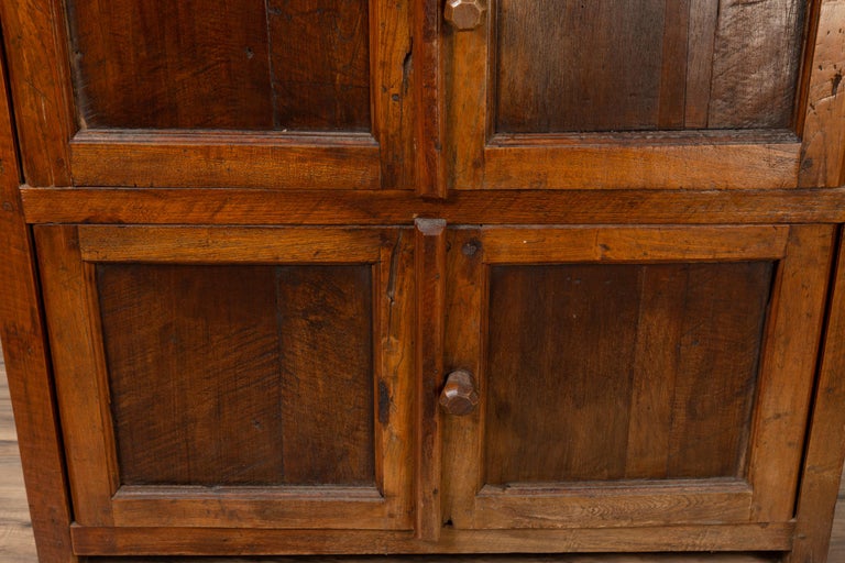 Tall Antique Javanese Teak Wood Cabinet with Four Double Doors and ...