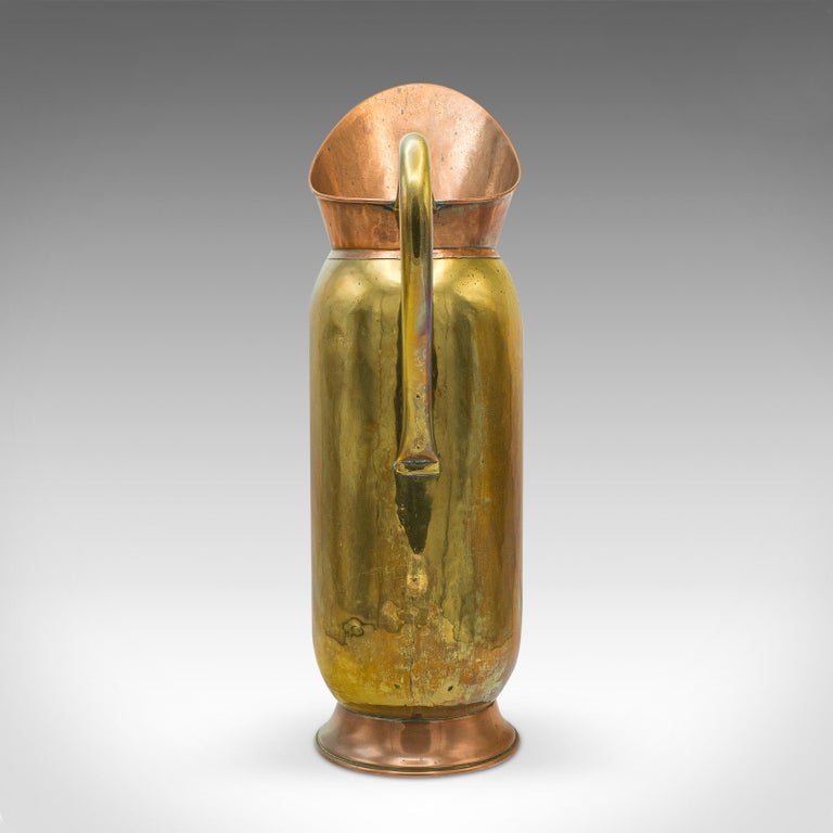 Tall Antique Pouring Jug, English, Brass, Copper, Ewer, Stem Vase ...