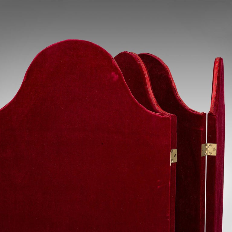 Tall Antique Room Divider, English, Velvet, Boudoir, Privacy Screen ...