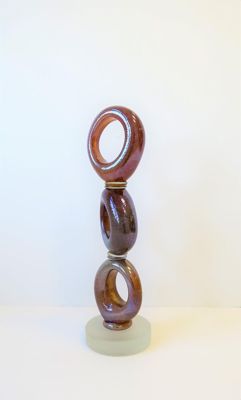 Tall Art Glass Sculpture Piece, circa 2000s at 1stDibs