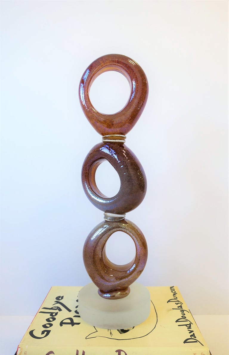 Tall Art Glass Sculpture Piece, circa 2000s at 1stDibs