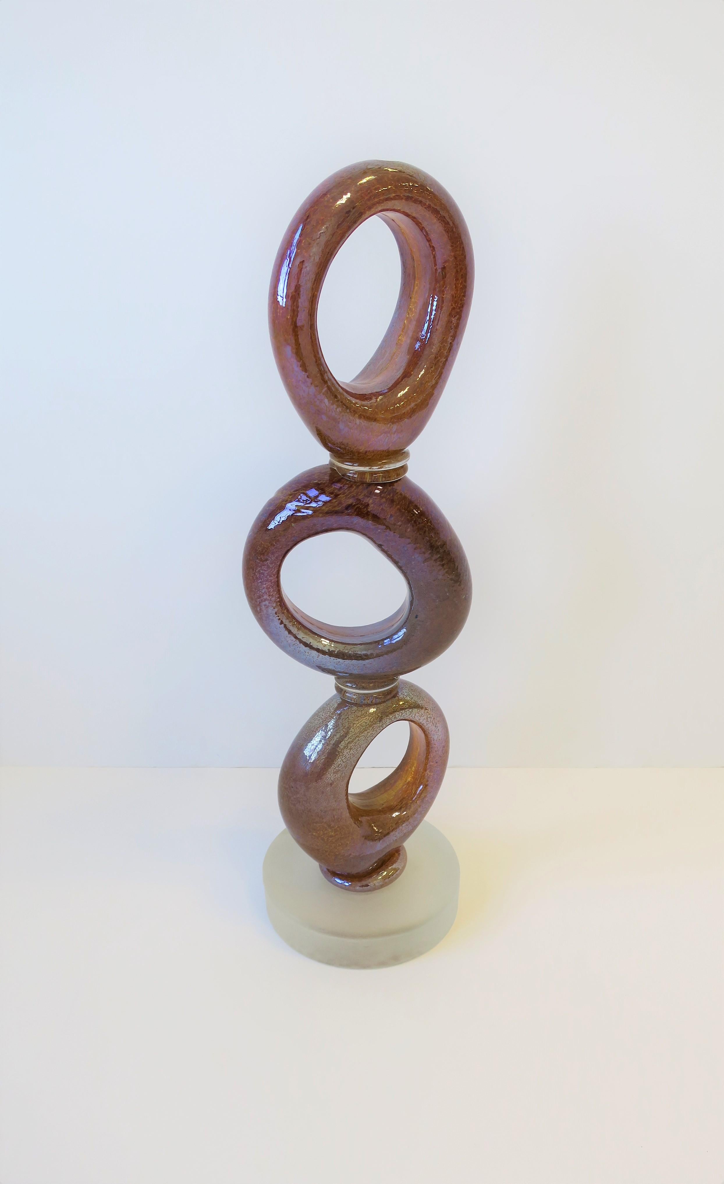 Tall Art Glass Sculpture Piece, circa 2000s at 1stDibs