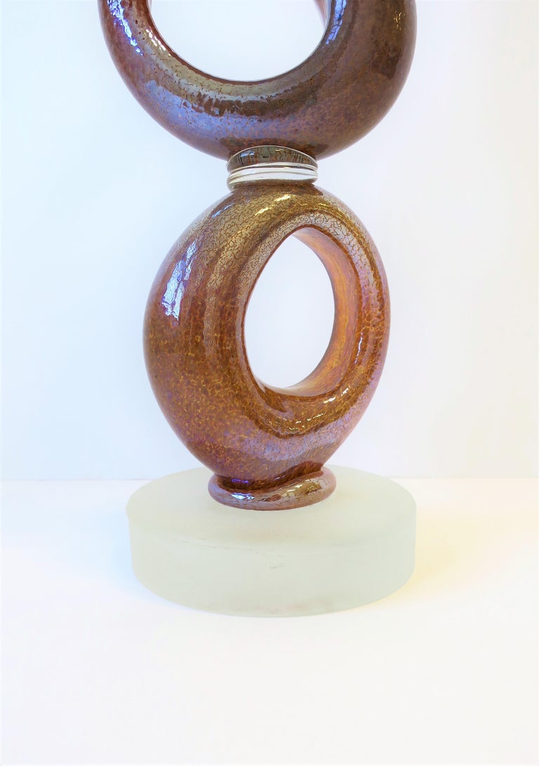 Tall Art Glass Sculpture Piece, circa 2000s at 1stDibs