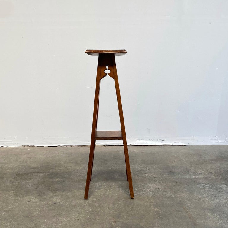Tall Arts and Crafts Style Antique Oak Stand at 1stDibs