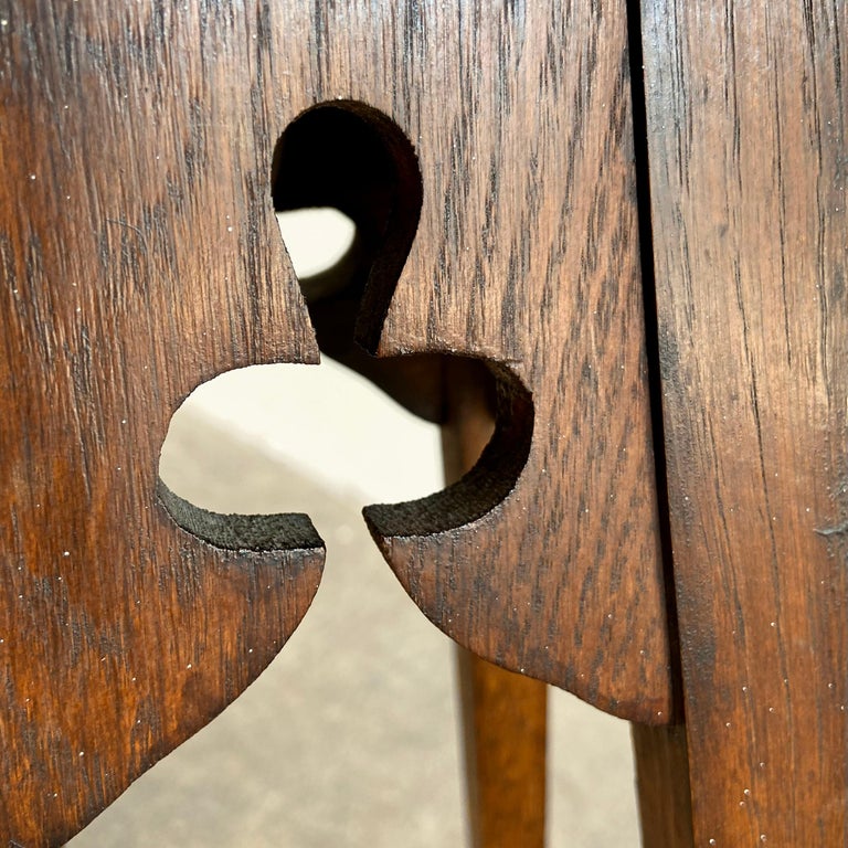 Tall Arts and Crafts Style Antique Oak Stand at 1stDibs