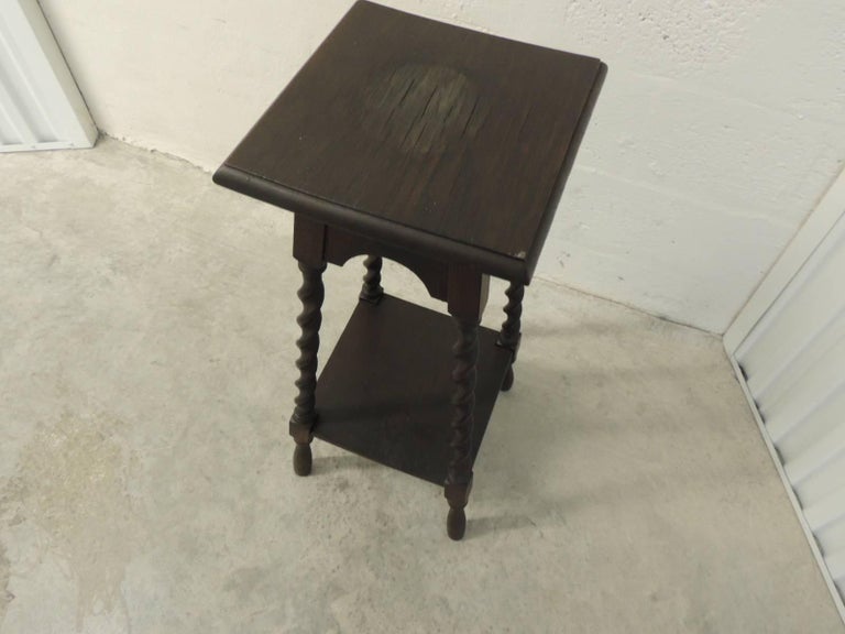 Tall Arts and Craft Vintage Plant Stand with Four Turnwood Legs at ...