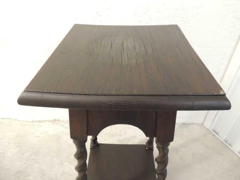 Tall Arts and Craft Vintage Plant Stand with Four Turnwood Legs at ...