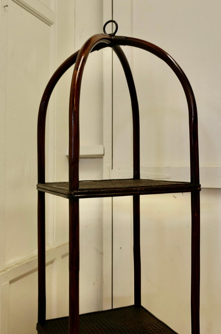 Tall Bamboo and Rattan What Not Shelf For Sale at 1stDibs