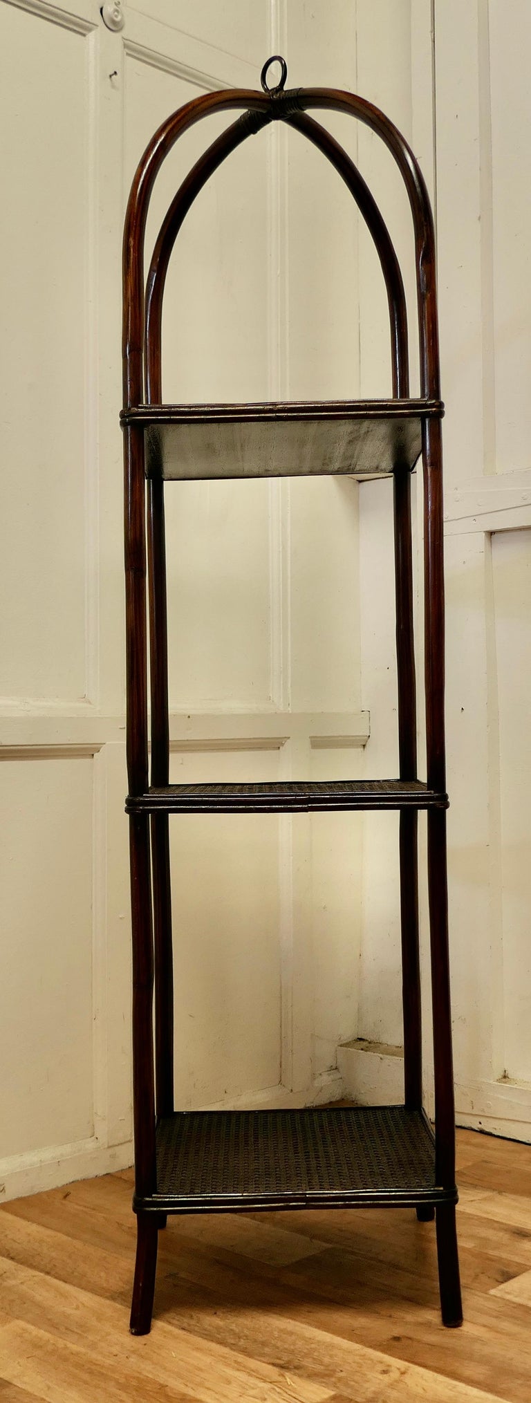 Tall Bamboo and Rattan What Not Shelf For Sale at 1stDibs