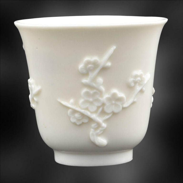 Tall Beaker, Decorated with Prunus, Dehua, C1680 For Sale at 1stDibs