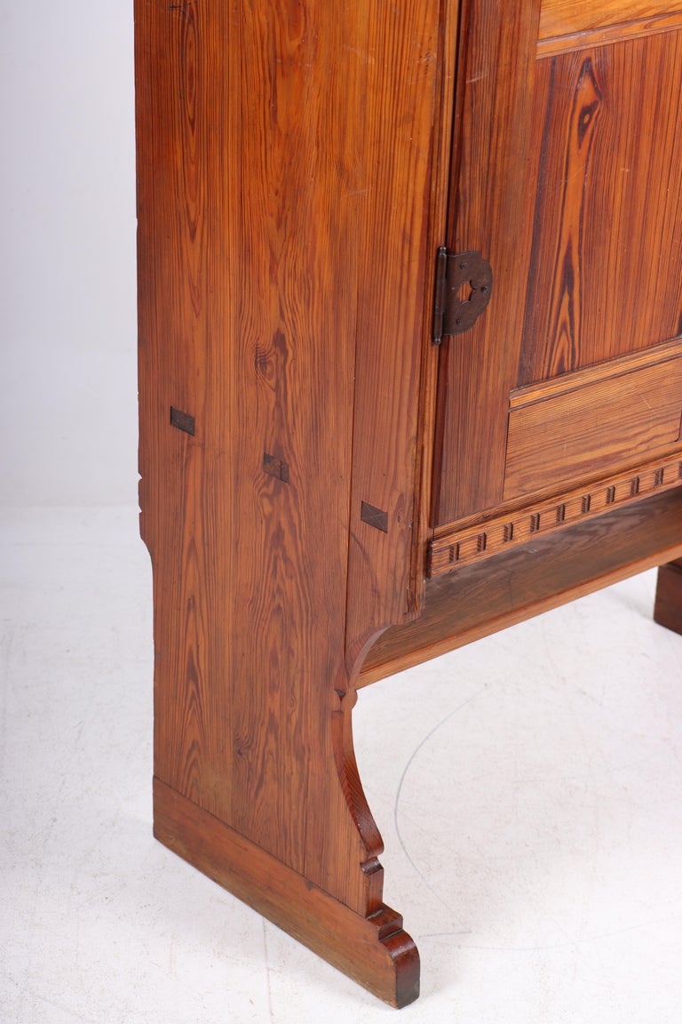 Tall Cabinet in Solid Patinated Pine Designed by Martin Nyrop for Rud ...