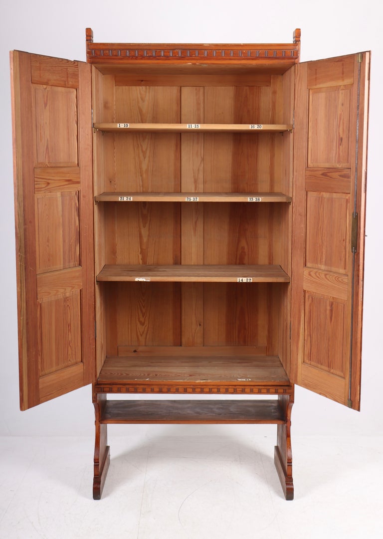 Tall Cabinet in Solid Patinated Pine Designed by Martin Nyrop for Rud ...