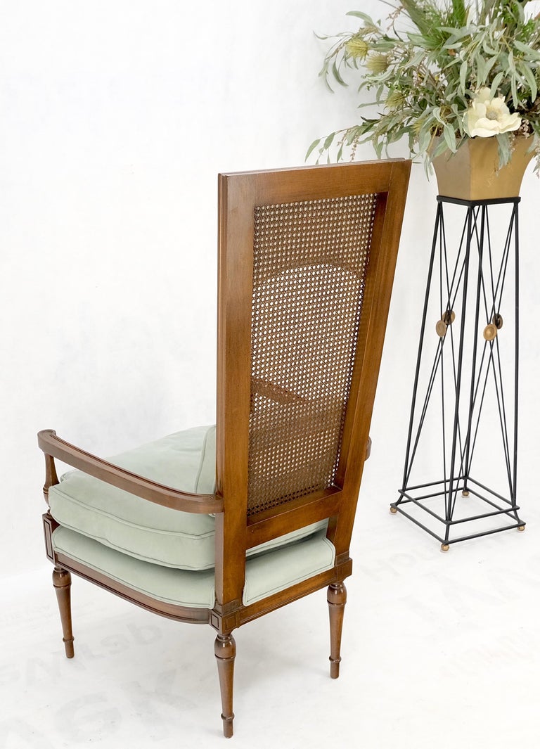 Tall Cane Back Down Filled Upholstery Seat Cushion Arm Chair Mint! For ...