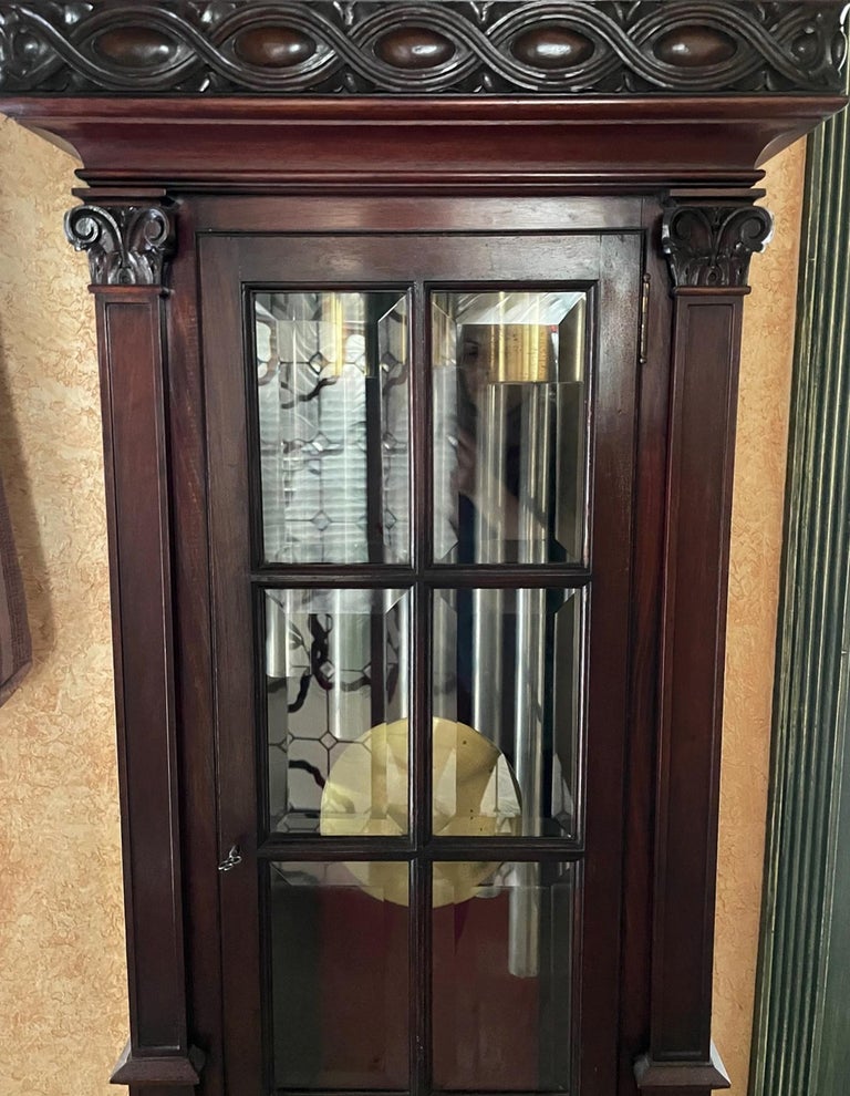 Tall Case Honduras Mahogany 9-Tube Grandfather Clock Colonial ...