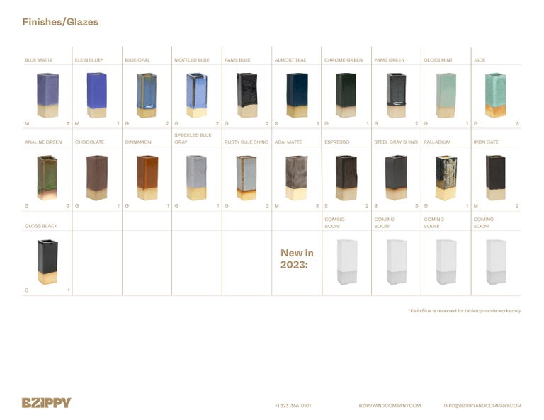 Tall Ceramic Hex Side Table in Analine Green by BZIPPY For Sale at 1stDibs