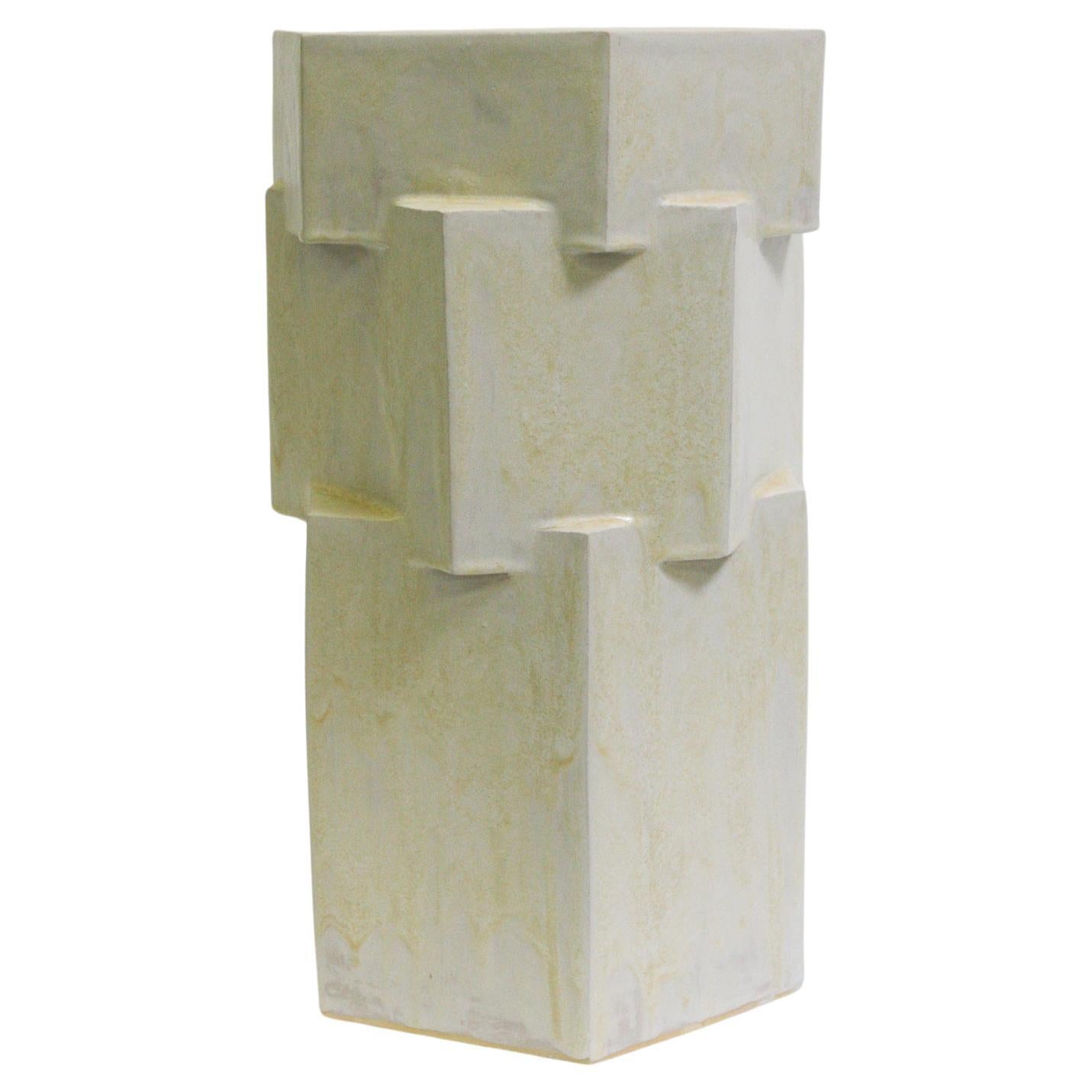 Tall Ceramic Hex Side Table in Palladium by BZIPPY For Sale at 1stDibs