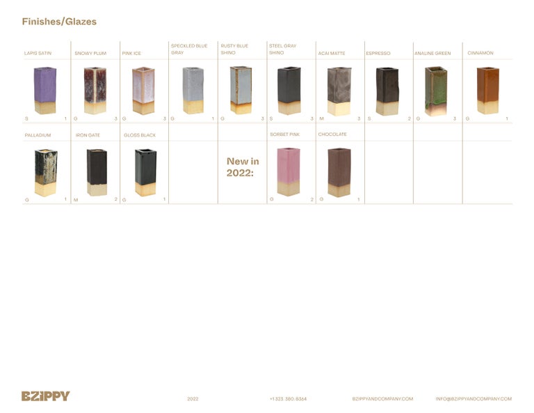 Tall Ceramic Hex Side Table in Palladium by BZIPPY For Sale at 1stDibs