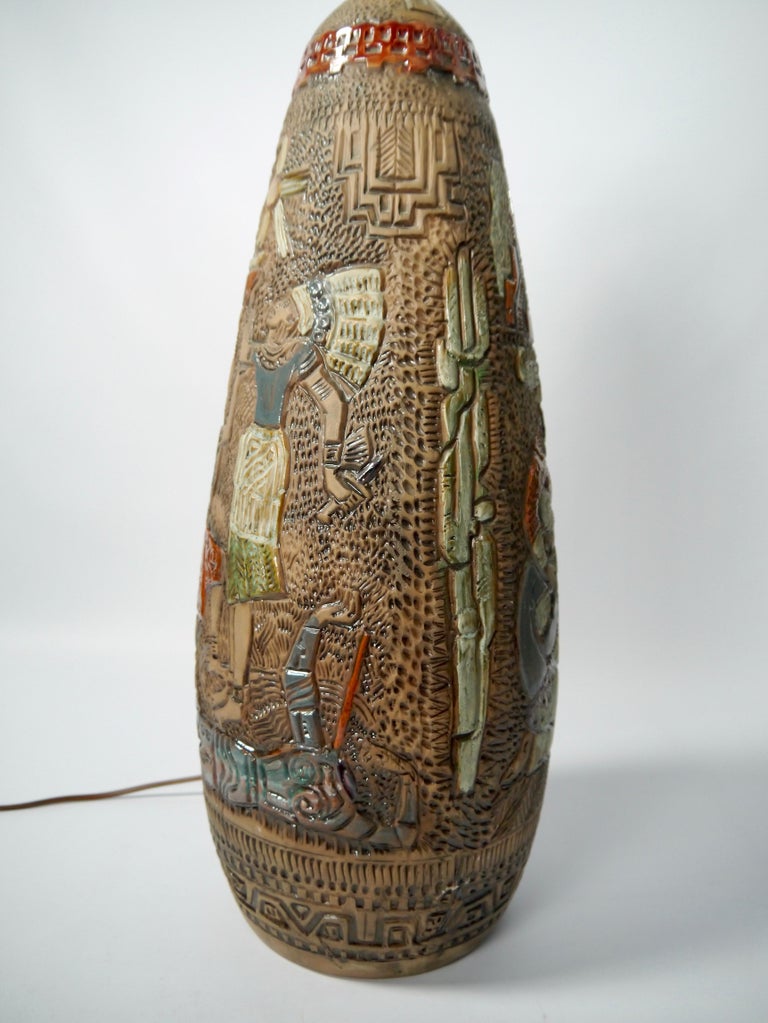 Tall Ceramic Table Lamp with Columbus "Santa Maria", by Tilgmans ...