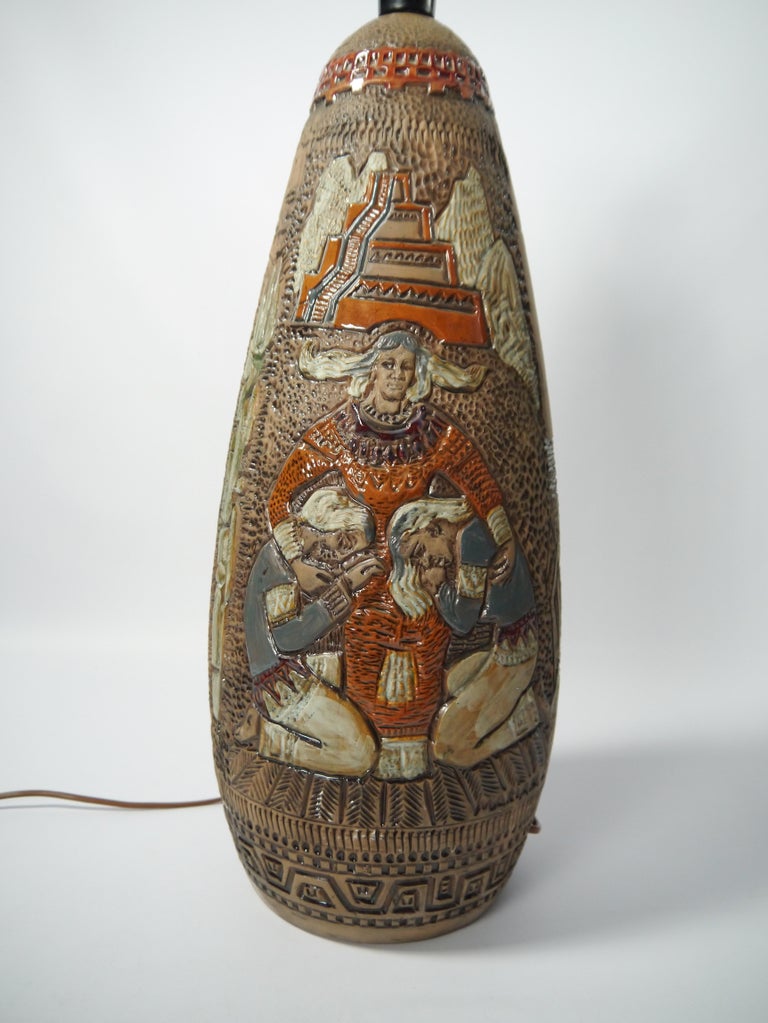 Tall Ceramic Table Lamp with Columbus "Santa Maria", by Tilgmans ...