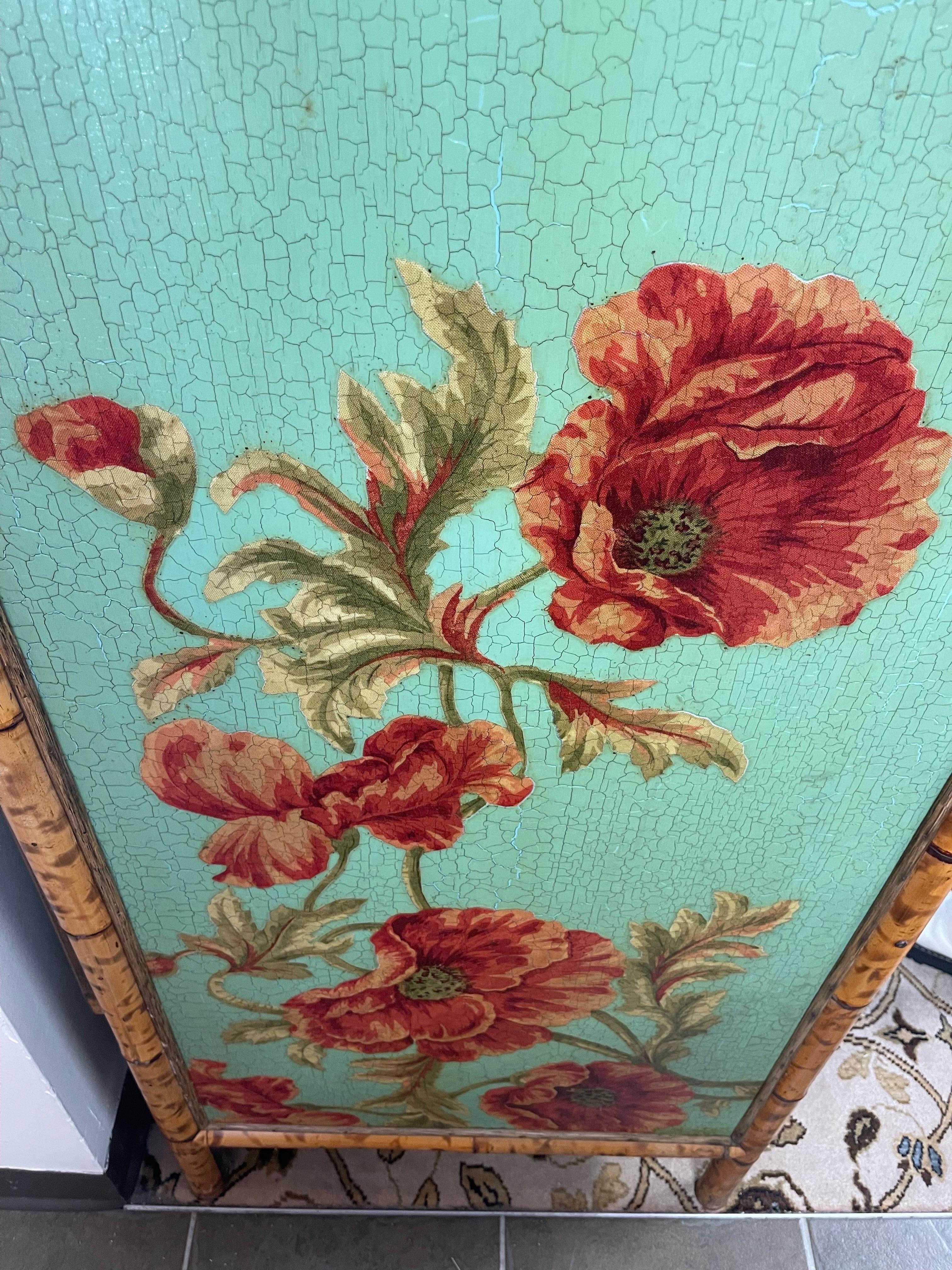 Tall Chinoiserie Bamboo and Decoupage Cabinet Armoire Wardrobe Linen ...