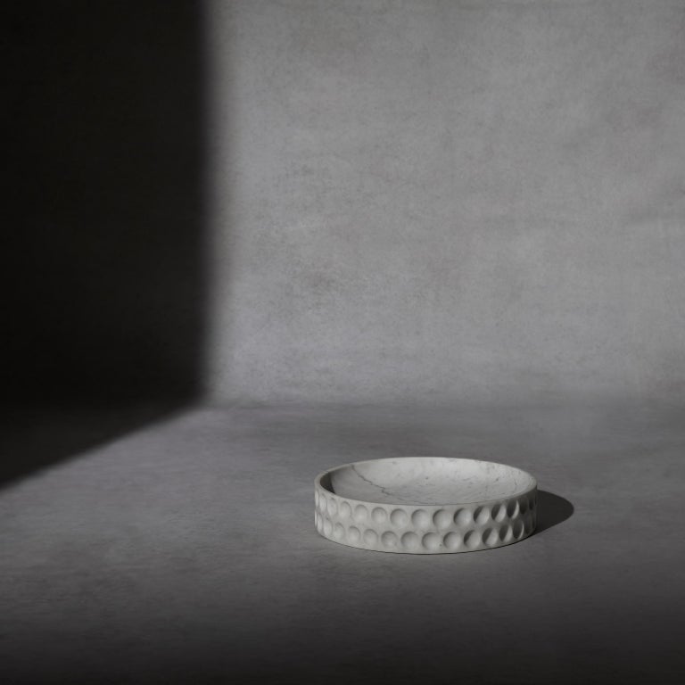 Tall Container Centrepiece Vessel in Carrara Marble from the Mirage ...