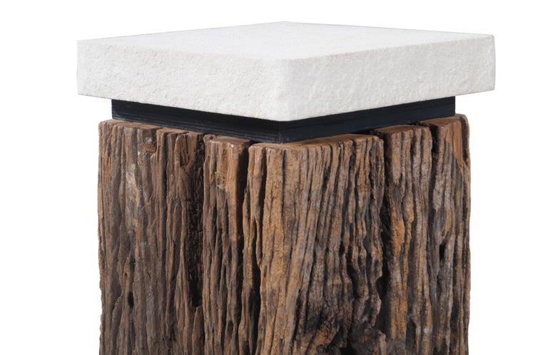 Tall Dutch Canal Post in Weathered Iron Wood For Sale at 1stDibs