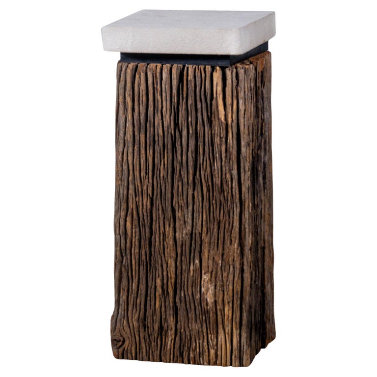 Tall Dutch Canal Post in Weathered Iron Wood For Sale at 1stDibs