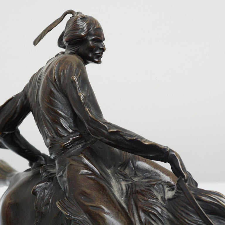 "Tall Feather" Art Deco Bronze Sculpture by Bruno Zach at 1stDibs