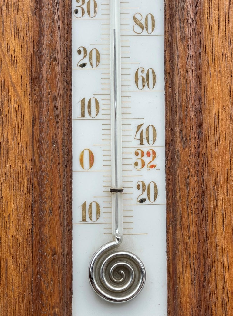 Tall Finely Hand Carved Oak and Porcelain Antique Wall Barometer Made ...