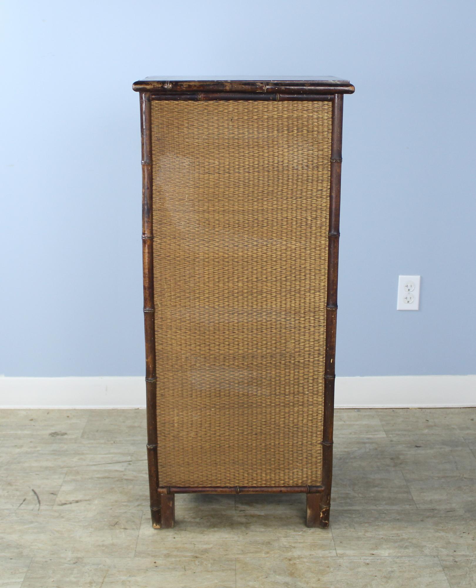 Tall French Bamboo Bedside Commode at 1stDibs | tall bedside commode