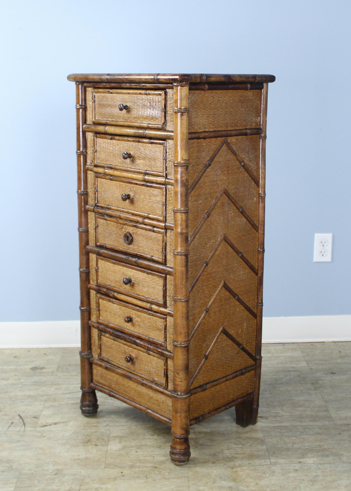 Tall French Bamboo Bedside Commode at 1stDibs | tall bedside commode