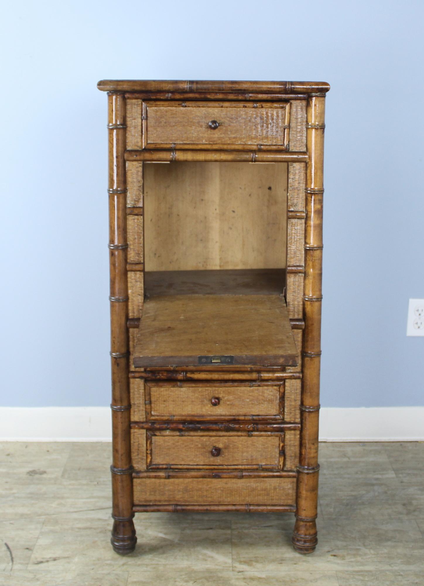 Tall French Bamboo Bedside Commode at 1stDibs | tall bedside commode