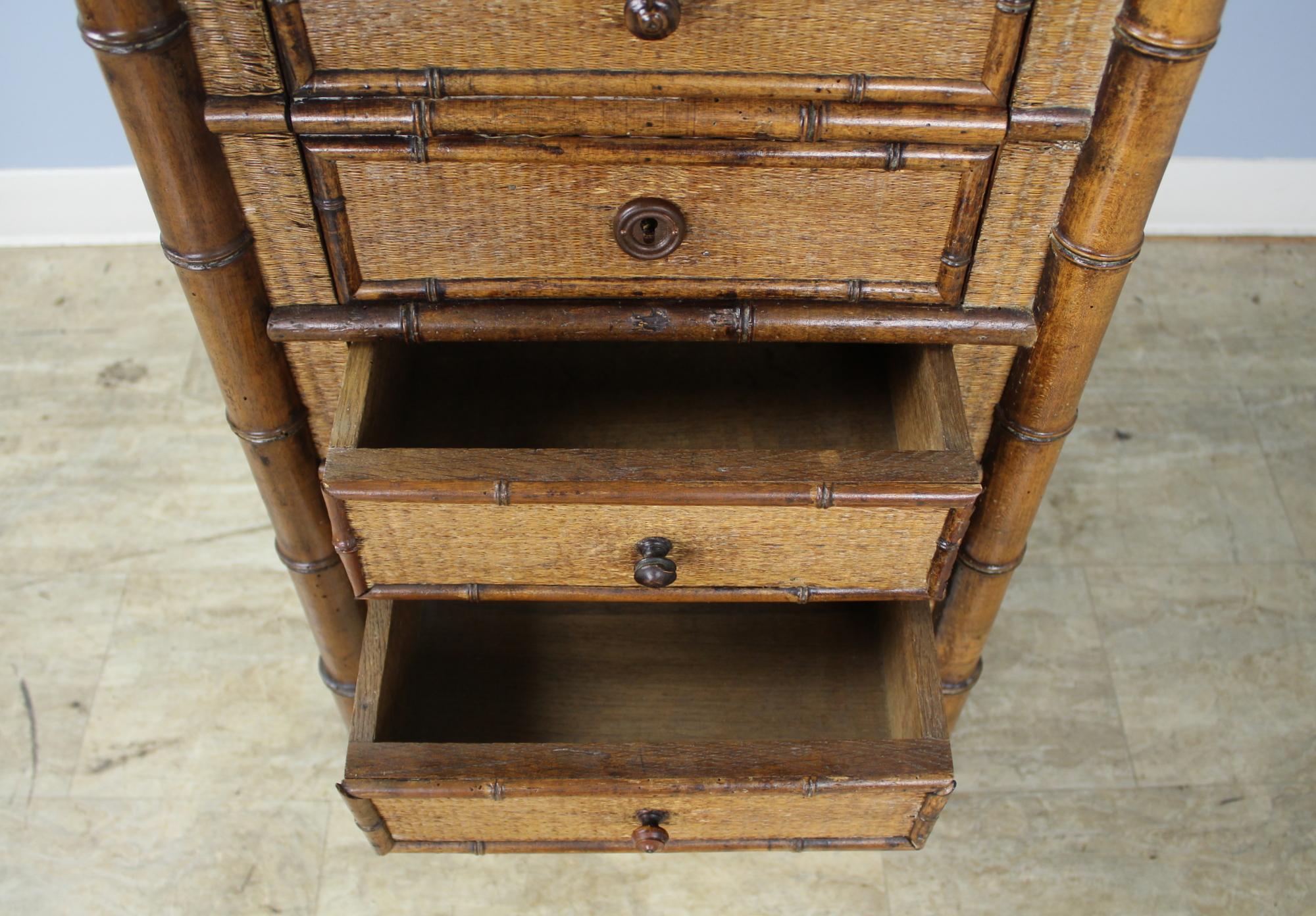 Tall French Bamboo Bedside Commode at 1stDibs | tall bedside commode