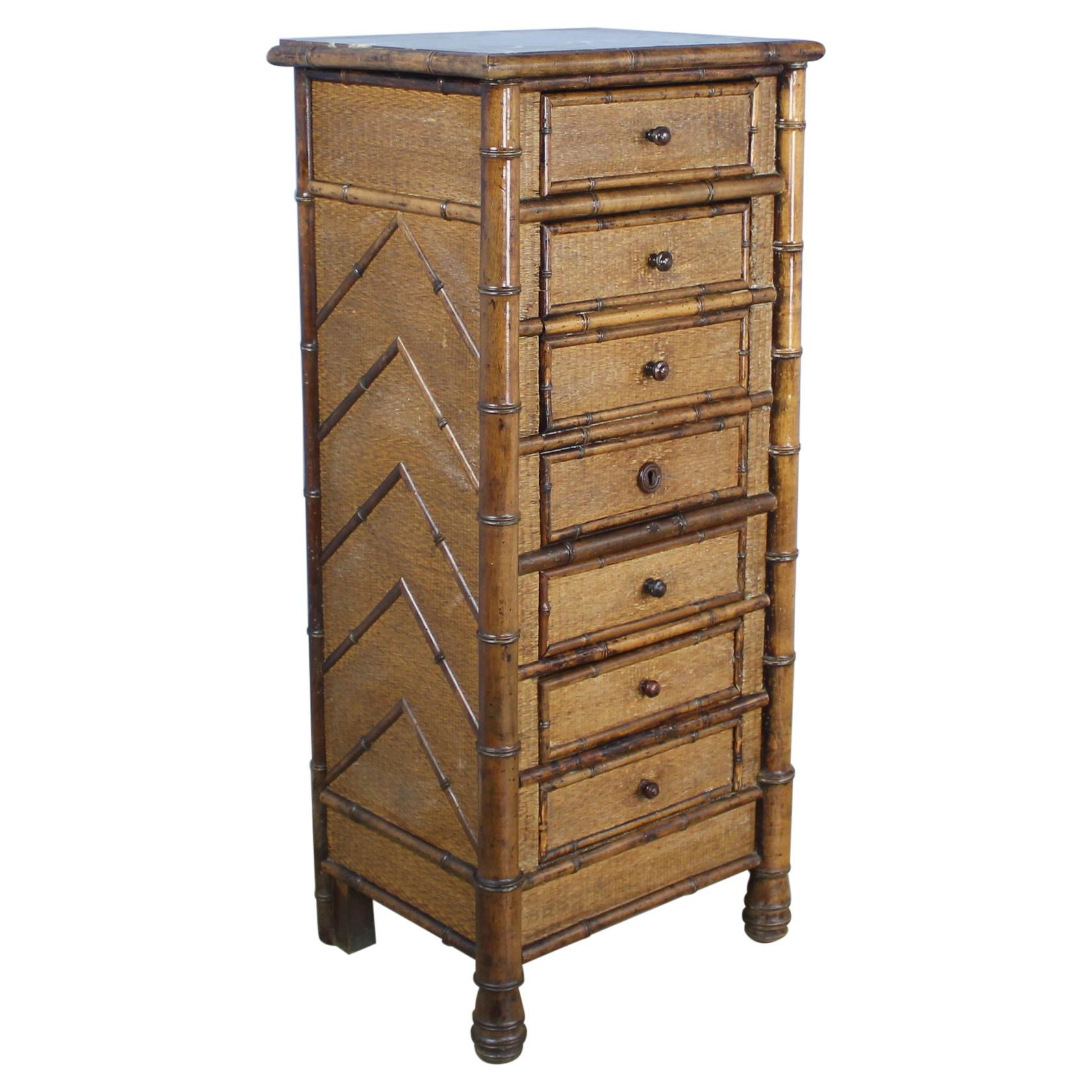 Tall French Bamboo Bedside Commode at 1stDibs | tall bedside commode