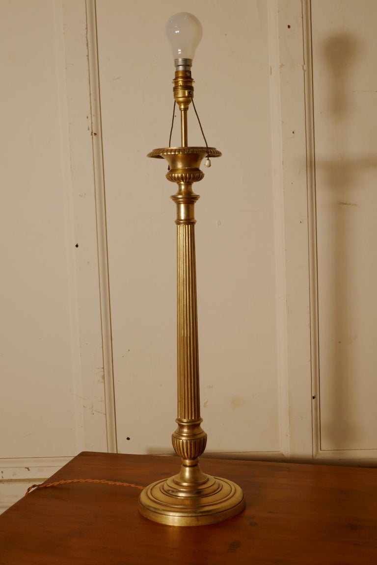 Tall French Brass Table Lamp at 1stDibs