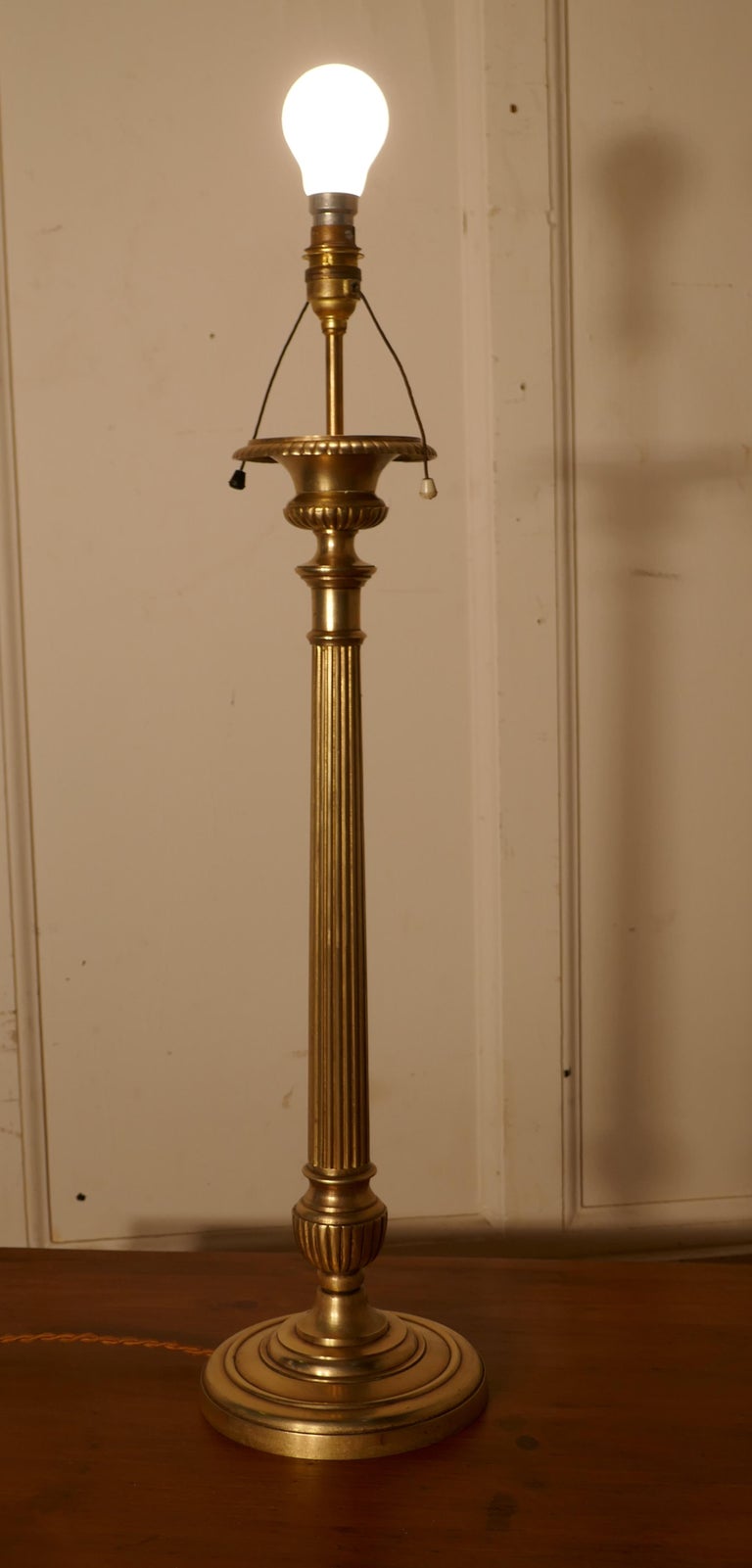 Tall French Brass Table Lamp at 1stDibs