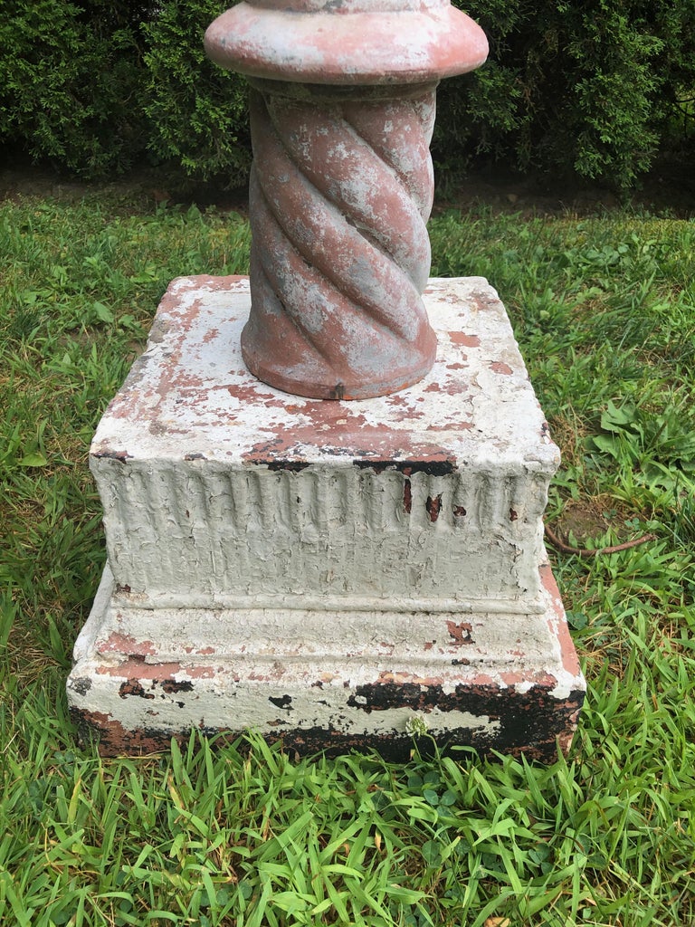 Tall French Fleurs-de-Lys Terracotta Finial on English Terracotta ...