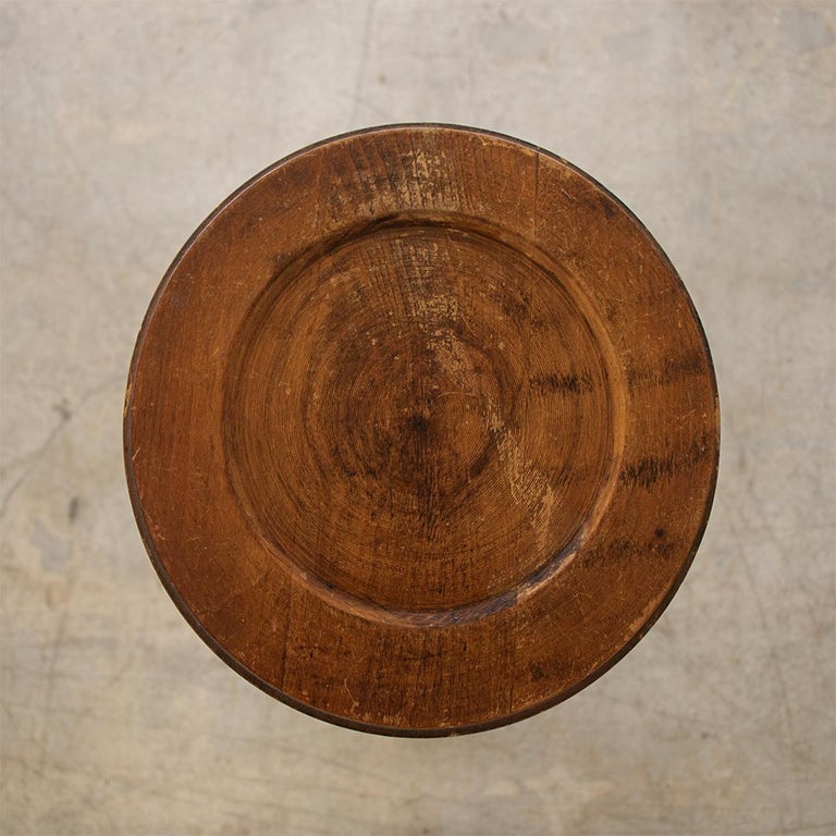Tall French Twisted Wood Pedestal Table at 1stDibs