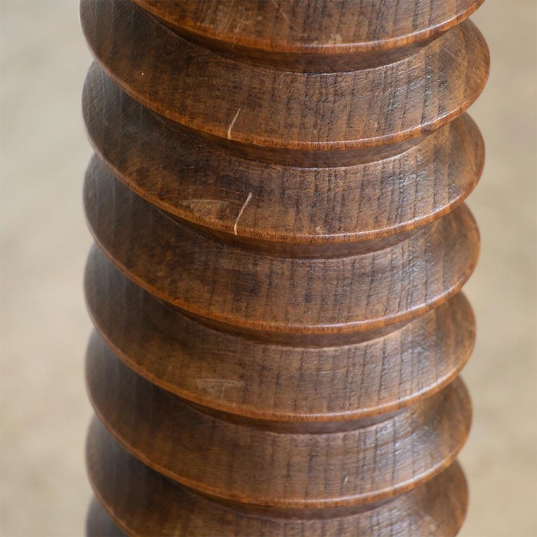 Tall French Twisted Wood Pedestal Table at 1stDibs