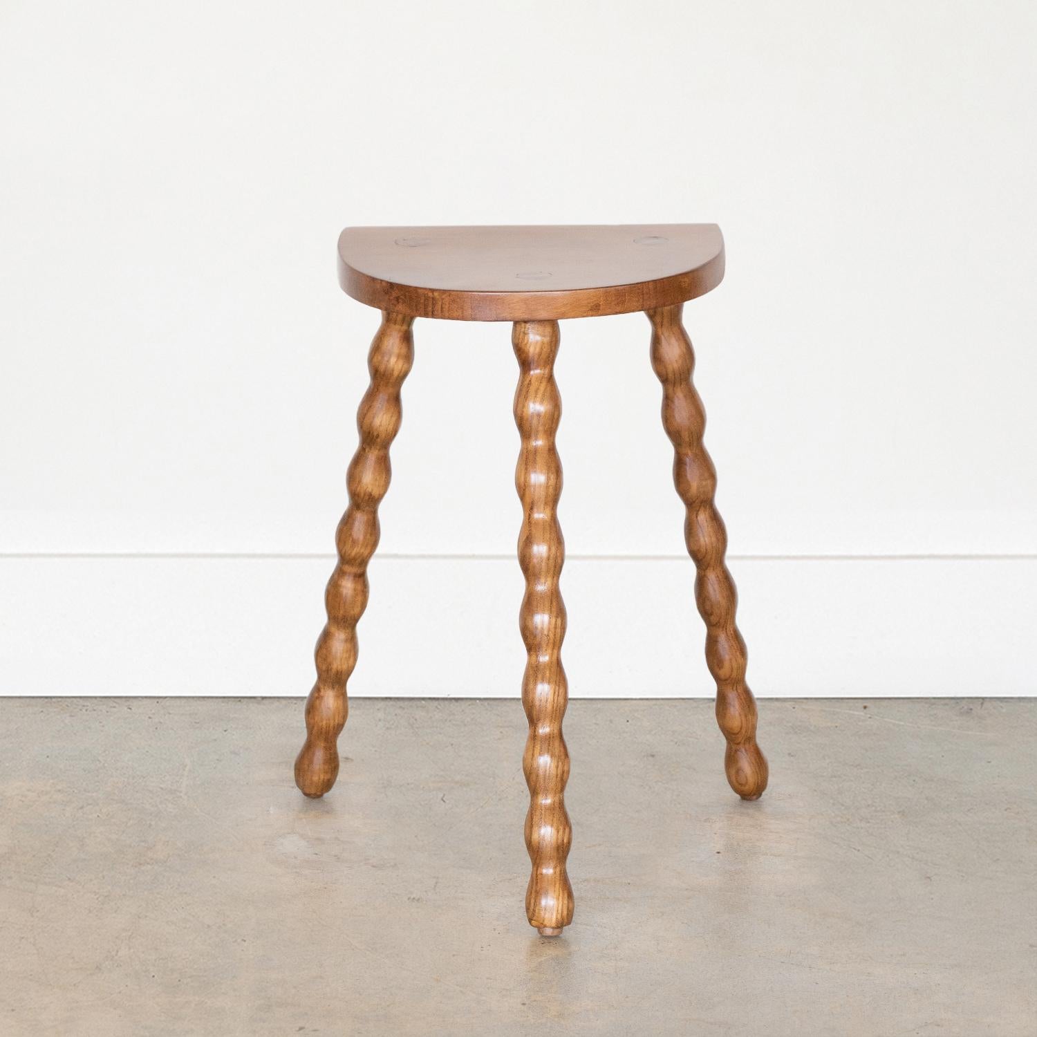 Tall French Wood Tripod Stool at 1stDibs
